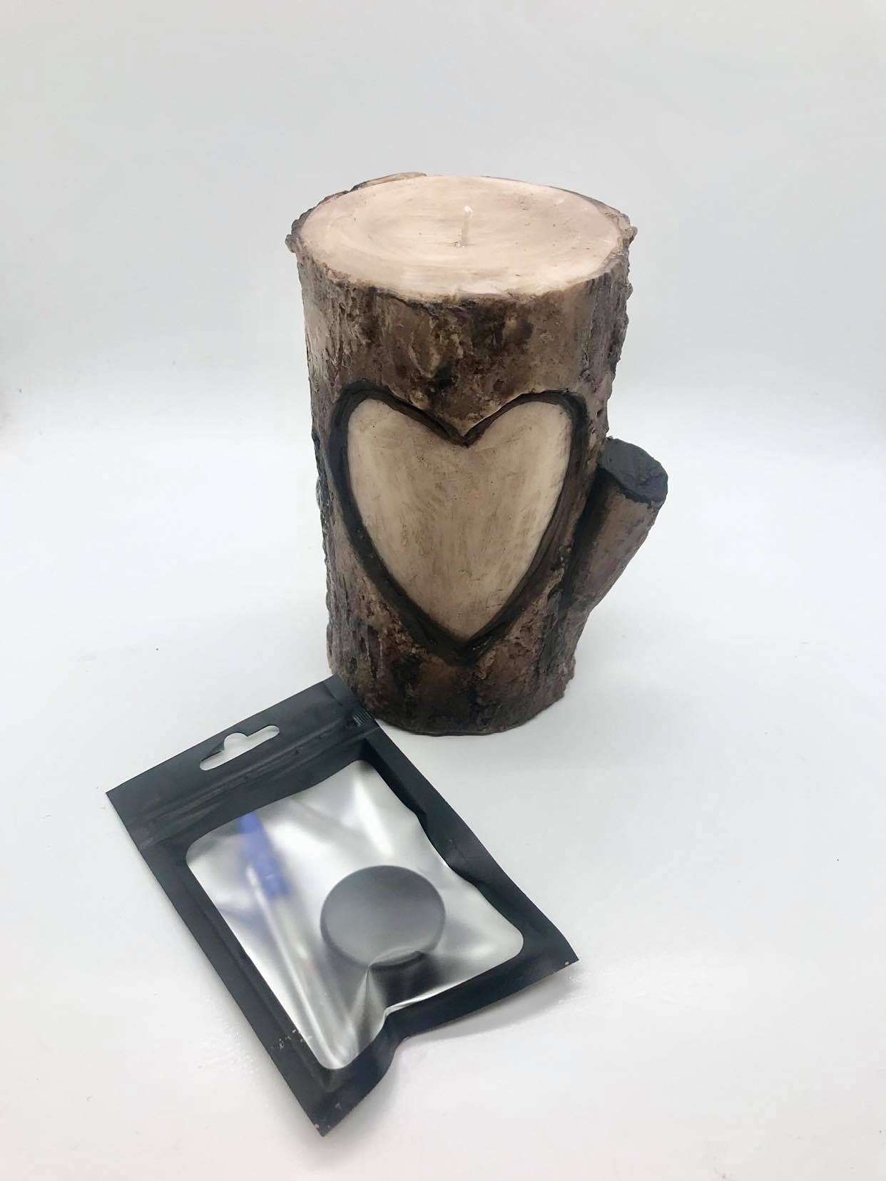 DIY carve names and date into tree candle kit Anniversary Date night Romantic Gift