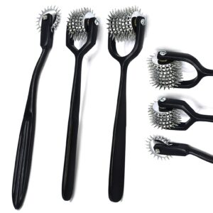 aaprotools set of 3 wartenberg neurological pin wheel pinwheel 1, 5, & 7 head diagnostic black coated