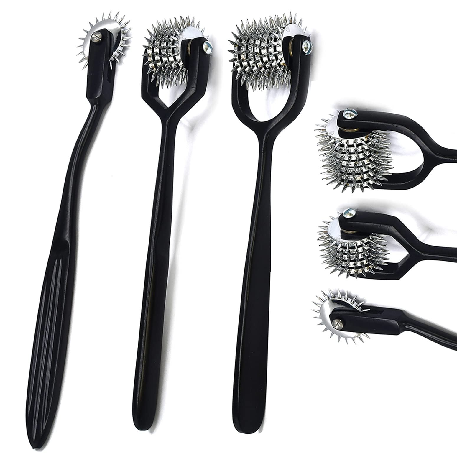 AAProTools Set of 3 Wartenberg Neurological Pin Wheel Pinwheel 1, 5, & 7 Head Diagnostic Black Coated