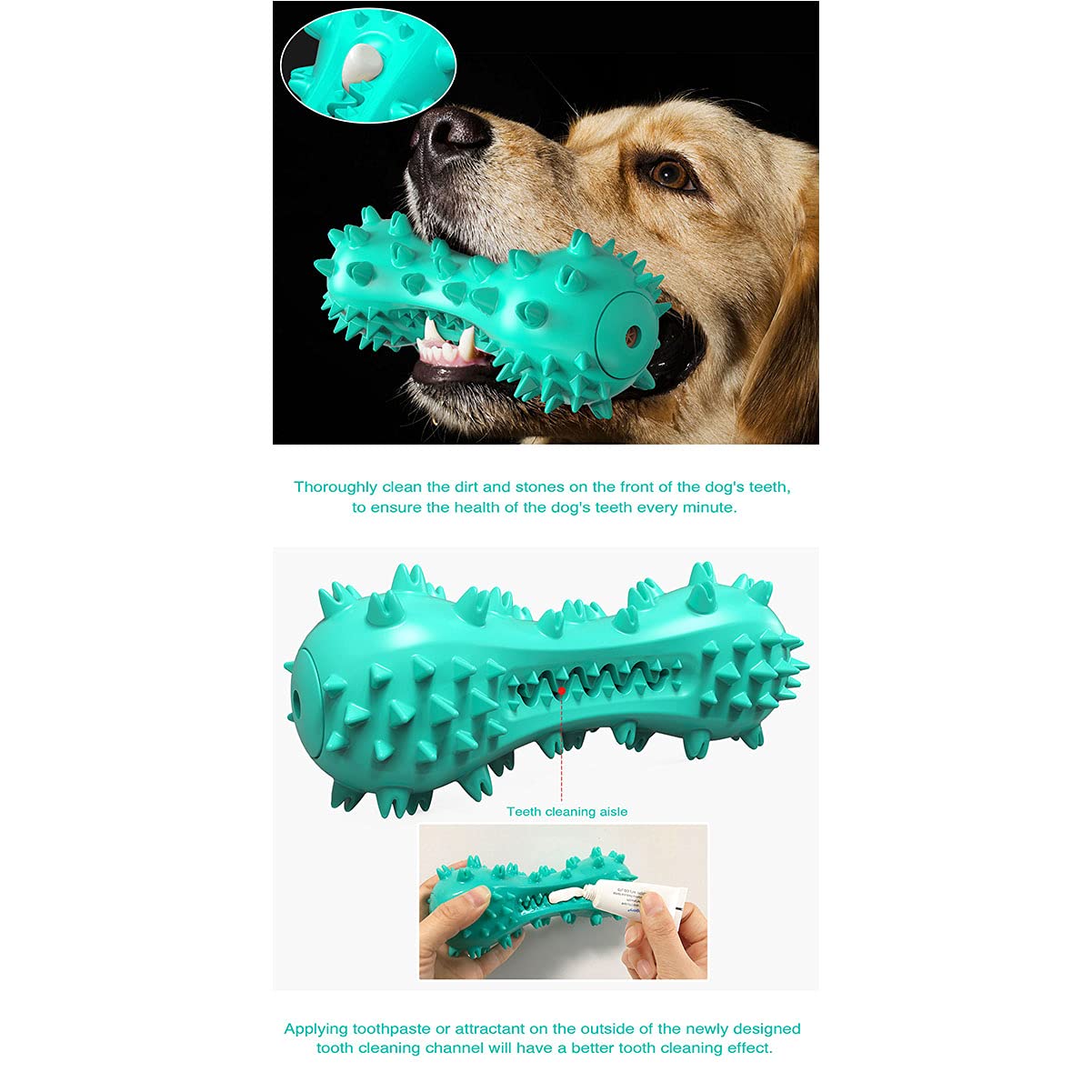 NMLC Dog chew Toys, Toothbrush Toys, Dog Dental Cleaning Care,Green