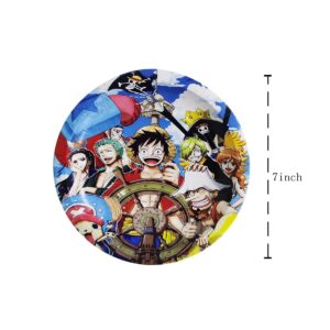 OU GUAN One Piece Party Supplies, 20 Plates, 20 Napkins and 1 Tablecloth, One Piece Themed Birthday Party Decoration