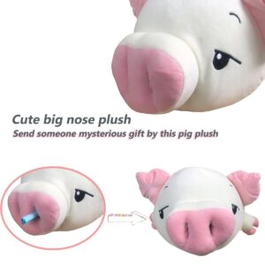 FEEZUSH Pig Plush Pillow, Pig Stuffed Animal, Big Nose Pig Plush Toy, Christmas Valentine’s Gift for Girls Boys Kids Adults (15 Inch)