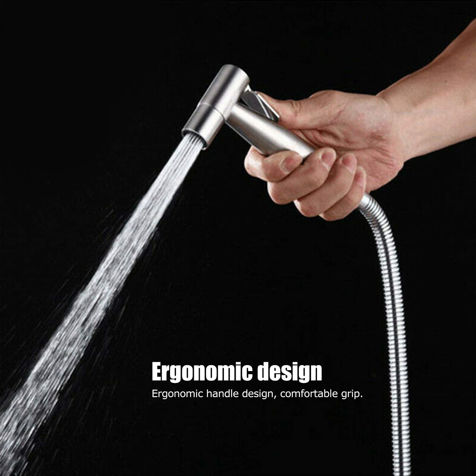 G1/2 Toilet Bidet Sprayer, Stainless Steel Handheld Bidet Spray Head, Toilet Spray Nozzle Bathroom Accessories