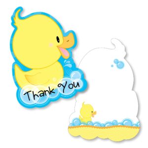 big dot of happiness ducky duck - shaped thank you cards - baby shower or birthday party thank you note cards with envelopes - set of 12