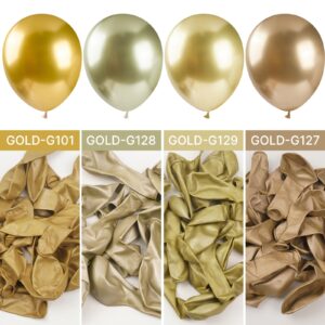 PartyWoo Metallic Gold Balloons, 50 pcs 12 Inch Gold Metallic Balloons, Gold Balloons for Balloon Garland or Balloon Arch as Party Decorations, Birthday Decorations, Baby Shower Decorations, Gold-G101