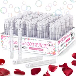 200 pack mini bubble wands, white bubble stick toy bulk for wedding supplies, anniversaries, valentine's day gift, celebrations, wedding send off, party favor for couple, guests, kid, boy and girl