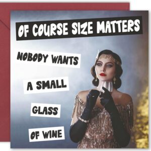 cult kitty - size matters - rude birthday card for women - funny birthday card for women - humorous, naughty birthday card for her: wife, sister, mom & best friend