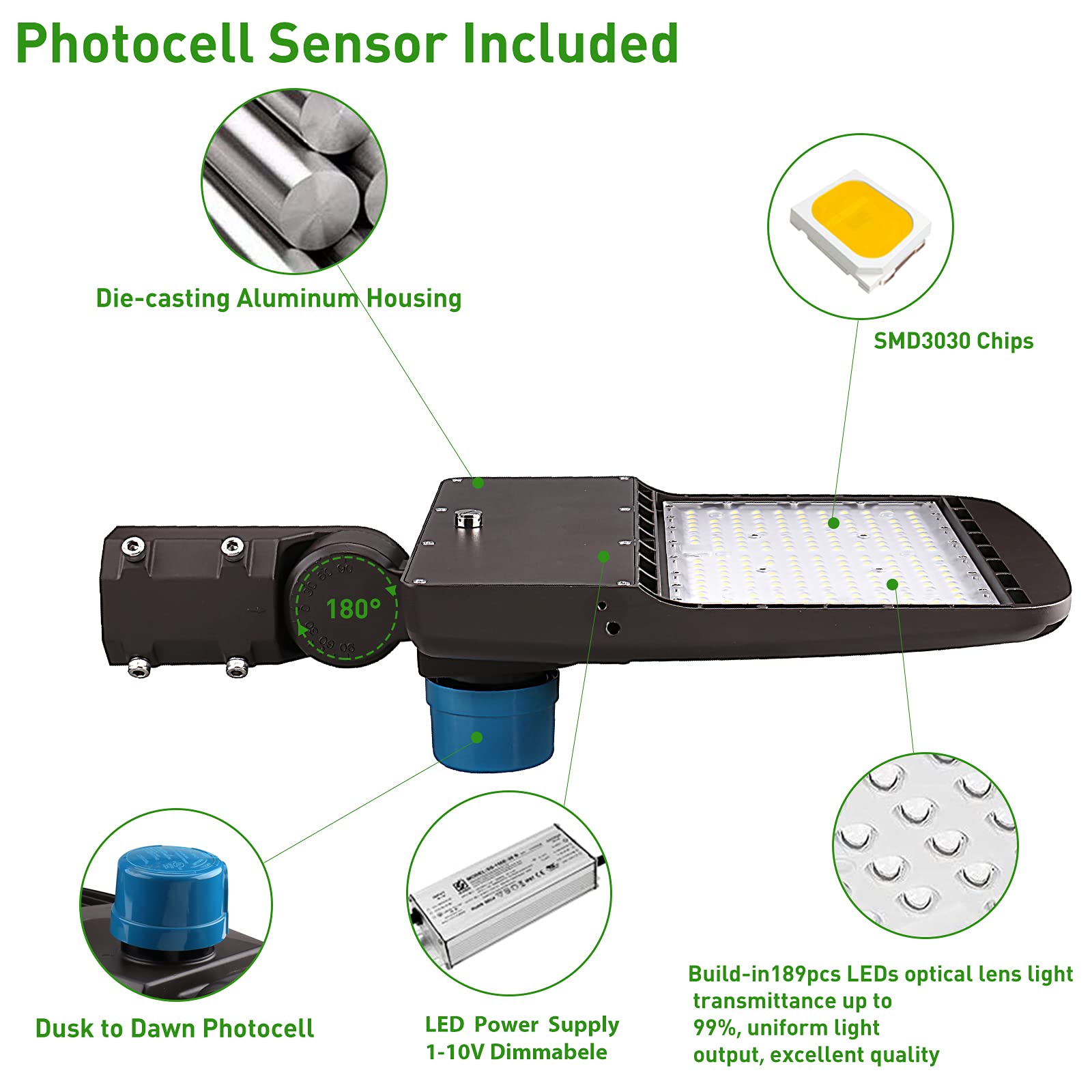 150W LED Parking Lot Lights, 450W MH Equiv. 21000LM LED Shoebox Pole Lights 5000K Cool White, Slip Fitter Mount Commercial Area Lights for Street, Parking Lot, 100-277V AC UL&DLC Certified