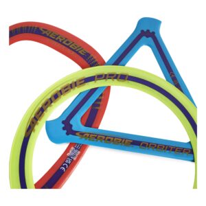 Aerobie 3-Piece Flying Ring Combo Pack with Pro Ring, Orbiter Boomerang, and Pro Blade, Lightweight Kids Toys for Disc Golf & Outdoor Games, Ages 5+