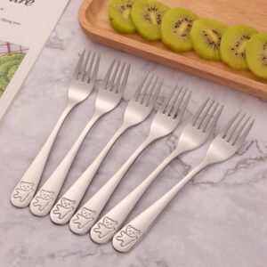 Kids Silverware Set, Poylim Children's Flatware,Safe Toddler Utensils, 6 Child Forks and 6 Child Spoons