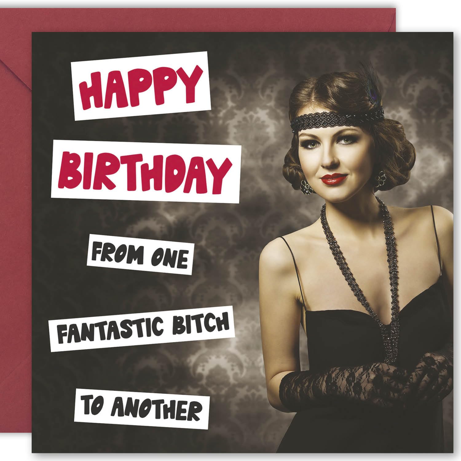 Cult Kitty - One Fantastic B*tch To Another - Rude Birthday Card for Her - Funny Birthday Cards for Women - Sister Birthday Card Adult - Birthday Card Friend Female - Happy Birthday Cards for Her