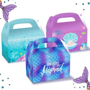 Roaring Good Time 12 PCS Mermaid Party Favor Boxes Mermaid Party Goodie Bags Mermaid Party Boxes Mermaid Party Favor Box Mermaid Birthday Party Supplies Under the Sea Party Supplies