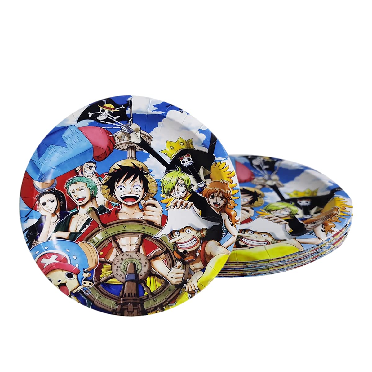 OU GUAN One Piece Party Supplies, 20 Plates, 20 Napkins and 1 Tablecloth, One Piece Themed Birthday Party Decoration