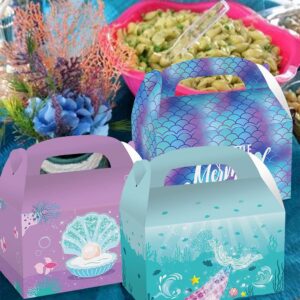 Roaring Good Time 12 PCS Mermaid Party Favor Boxes Mermaid Party Goodie Bags Mermaid Party Boxes Mermaid Party Favor Box Mermaid Birthday Party Supplies Under the Sea Party Supplies