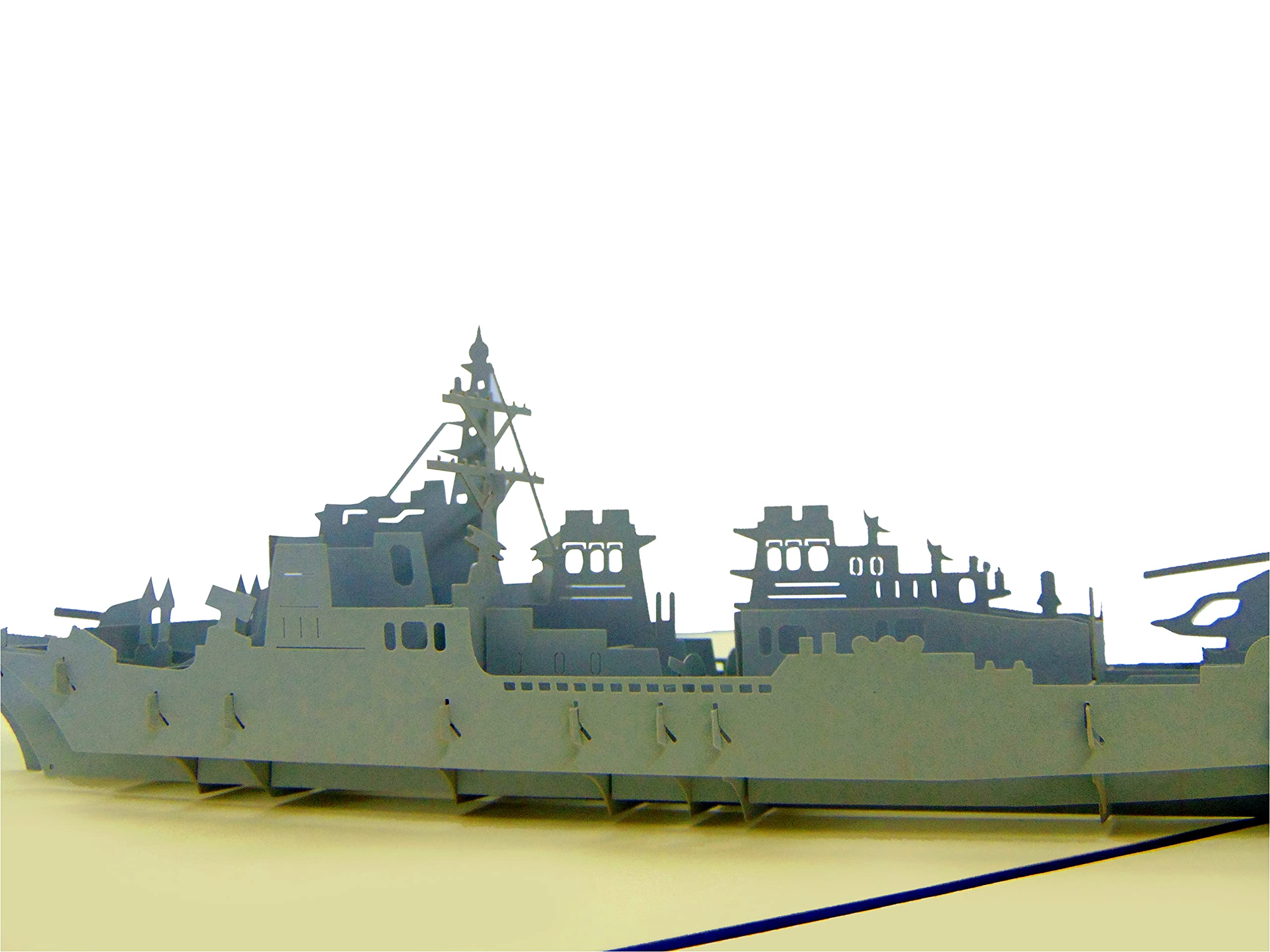 GREENHANDSHAKE Powerful US Navy Ship 3D Pop Up Birthday Card, Valentine's Day, Mother's Day, Graduation, Wedding, Thank You, Get Well, All Occasions, 8 x 6 in