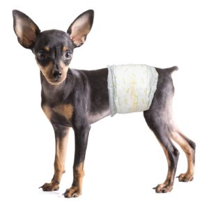 pet soft disposable male dog wraps - dog diapers for male dogs, puppy diapers with wetness indicator 48 counts small