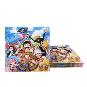 OU GUAN One Piece Party Supplies, 20 Plates, 20 Napkins and 1 Tablecloth, One Piece Themed Birthday Party Decoration