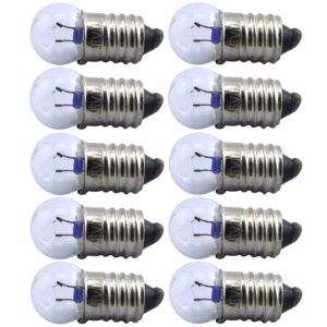 meetoot 10pcs e10 mini light bulbs 2.5v 0.3a physical electrical experiment screw base indicator light incandescent bulb old-fashioned flashlight lamp