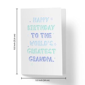 Karto Greeting Card - Large Funny Birthday Card for Grandpa, 8.5 x 5.5 inches, Includes Red Envelope - Greatest Grandfather