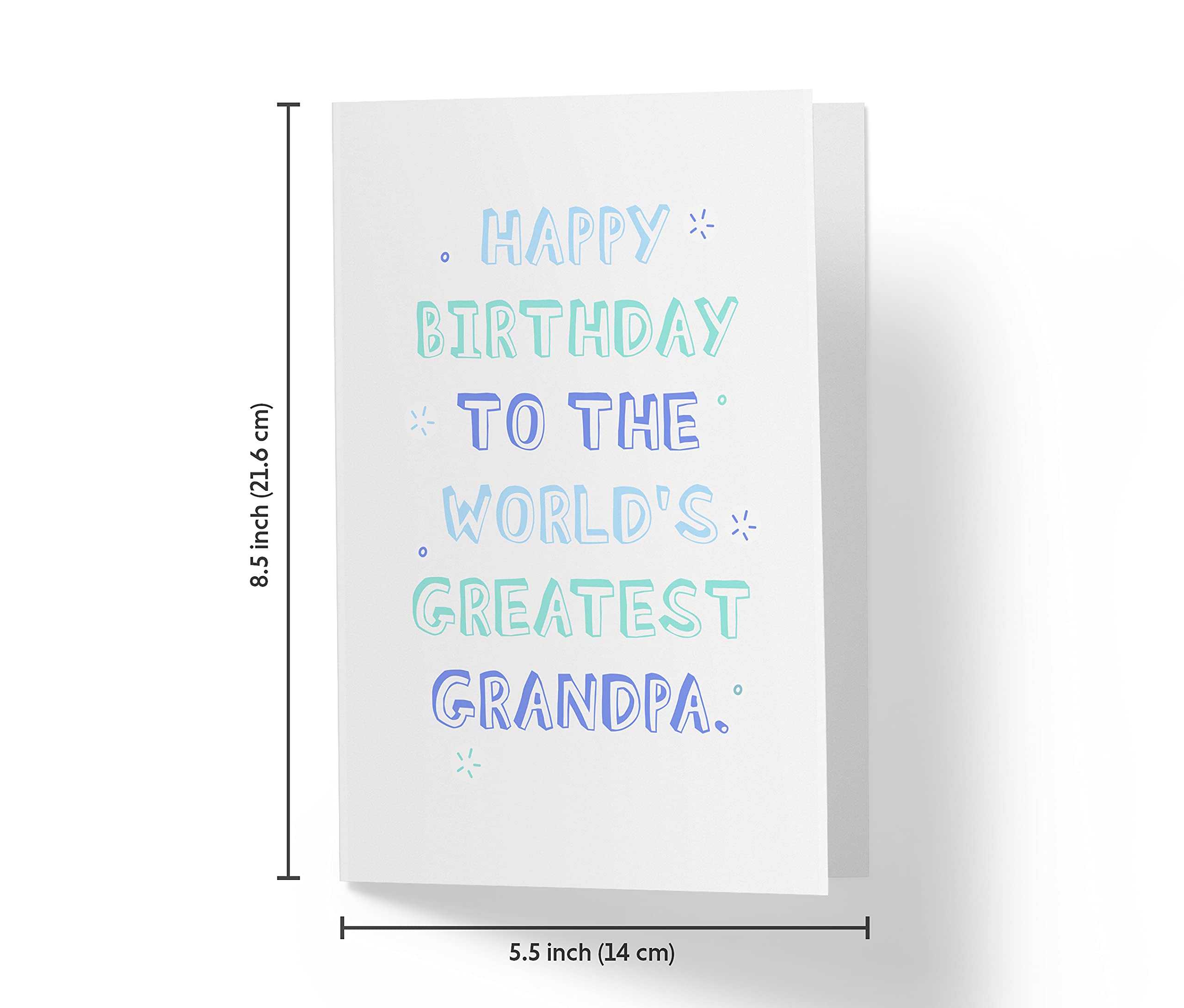 Karto Greeting Card - Large Funny Birthday Card for Grandpa, 8.5 x 5.5 inches, Includes Red Envelope - Greatest Grandfather