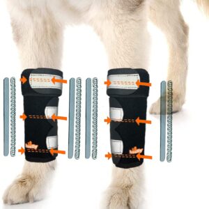 NeoAlly - 3-in-1 Dog Splint Front Leg Support, Front Leg Brace with Rigid and Spring Inserts, Dog Leg Sleeve for Pet Mobility, Stability, & Protection, With Reflective Straps, L-XL, 1 Pair