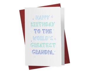 karto greeting card - large funny birthday card for grandpa, 8.5 x 5.5 inches, includes red envelope - greatest grandfather