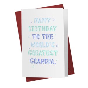 Karto Greeting Card - Large Funny Birthday Card for Grandpa, 8.5 x 5.5 inches, Includes Red Envelope - Greatest Grandfather