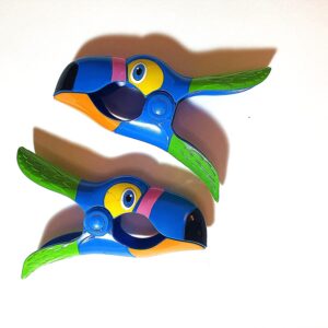 C&H Beach Tower Clips, Beach Towel Holders, Clips, Beach, Patio or Pool Accessories, Portable Towel Clips, Chip Clips, Secure Clips, Toucan Style