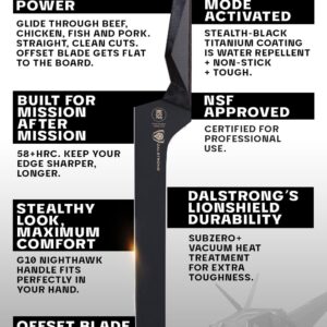 DALSTRONG Slicing Knife - 12 inch - Carving Offset Blade - Shadow Black Series - Black Titanium Nitride Coated - High Carbon 7CR17MOV-X Vacuum Treated Steel- Sheath - NSF Certified - Bread, Ham Slicer