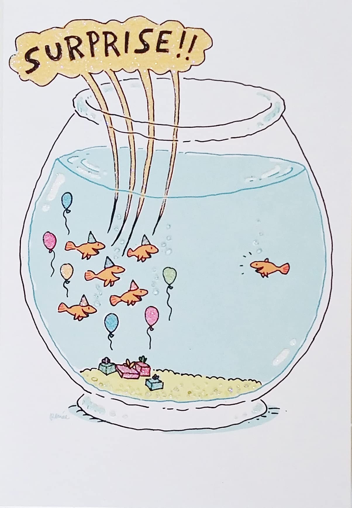 Surprise Birthday Party Greeting Card with Goldfish Fish - May You Feel As Loved As You Are