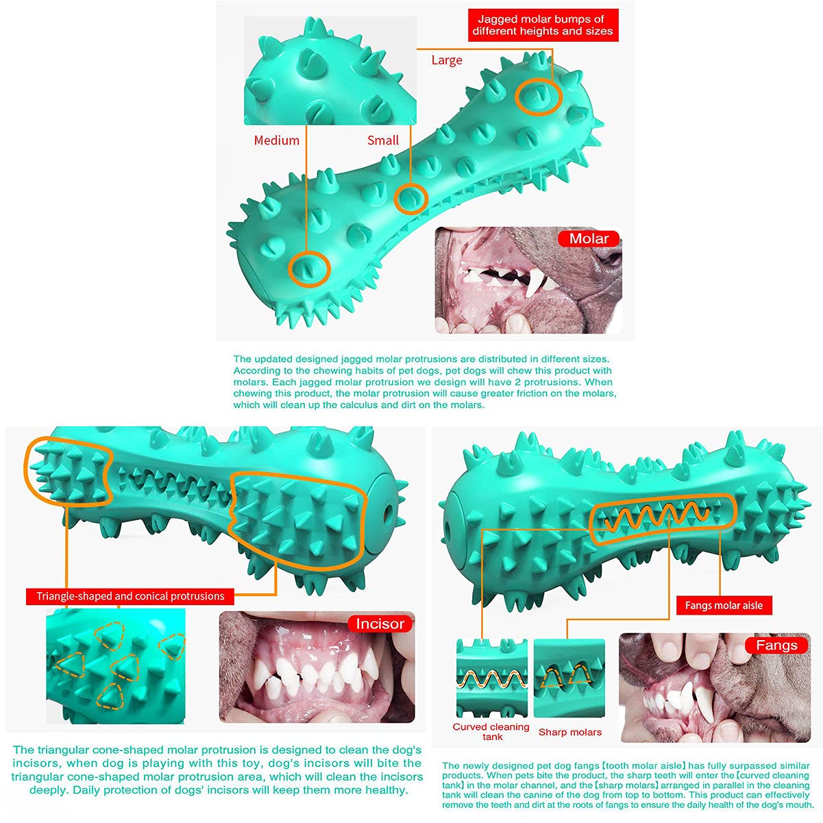 NMLC Dog chew Toys, Toothbrush Toys, Dog Dental Cleaning Care,Green