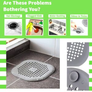 Shower Drain Hair Catcher with Suction Cups Easy to Install and Clean Suitable for Bathroom Bathtub and Kitchen 3 Pack Flat Shower Drain Hair Trap TPR Silicone No More Clogging