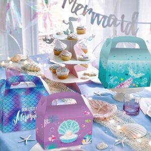 Roaring Good Time 12 PCS Mermaid Party Favor Boxes Mermaid Party Goodie Bags Mermaid Party Boxes Mermaid Party Favor Box Mermaid Birthday Party Supplies Under the Sea Party Supplies