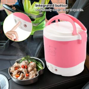 Omabeta Portable Rice Cooker for Travel Mini 12V 100W 1L Electric Portable Multifunctional Rice Cooker Food Steamer for Cars Can be Used As Electric Lunch Box(green)