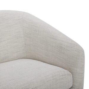 CHITA Swivel Accent Chair, FSC Certified Upholstered Fabric Barrel Chair for Living Room, Ivory