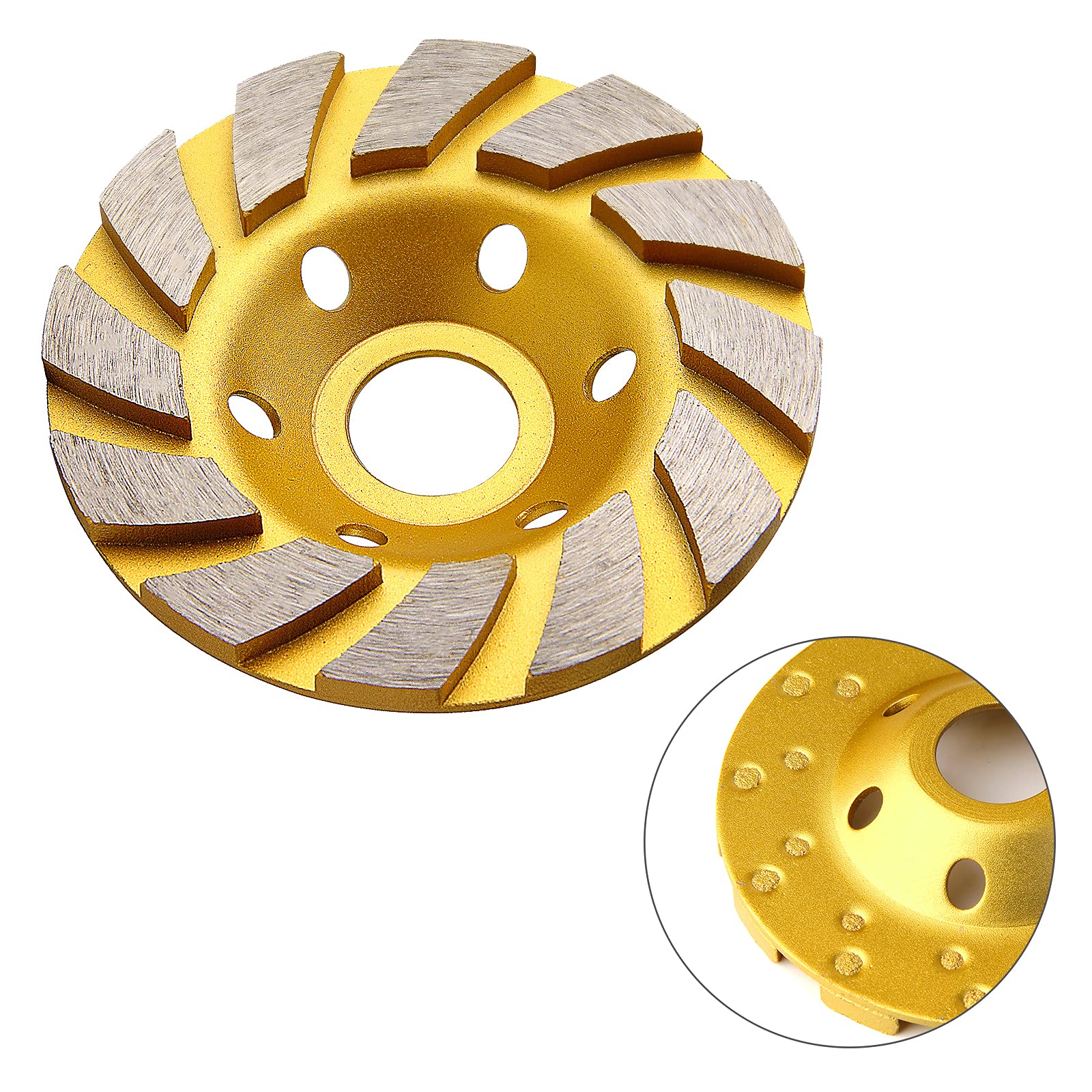 sansheng 4 Pack Concrete Grinding Wheel 4 Inch Concrete Turbo Diamond Grinding Cup Wheel 12 Segs Heavy Duty Angle Grinder Wheels for Angle Grinder