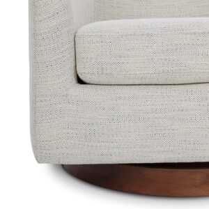 CHITA Swivel Accent Chair, FSC Certified Upholstered Fabric Barrel Chair for Living Room, Ivory