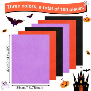 Zonon 100 Sheets Christmas Tissue Paper Bulk for Gift Bags DIY Crafts Gift Wrapping Tissue Paper for Christmas Party Gifts Decor(14 x 20 Inch,Black, Purple and Orange)