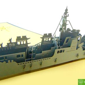 GREENHANDSHAKE Powerful US Navy Ship 3D Pop Up Birthday Card, Valentine's Day, Mother's Day, Graduation, Wedding, Thank You, Get Well, All Occasions, 8 x 6 in