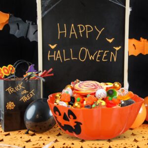 Hemoton Halloween Trick Or Treat Candy Bowl, 11.6 in Plastic Halloween Candy Bowl Pumpkin Bowl Halloween Party Supplies Serving Bowl Tableware Halloween Candy Holders（Orange）