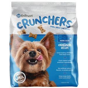 blue seal kent entrust crunchers - mini dog treats, original recipe - crunchy oven baked biscuits with premium ingredients, healthy snack, ideal for training - made in usa, 2-pound bag