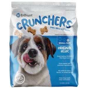 blue seal kent entrust crunchers - small dog treats, original recipe - crunchy oven baked biscuits with premium ingredients, healthy snack, ideal for training - made in usa, 3.5-pound bag