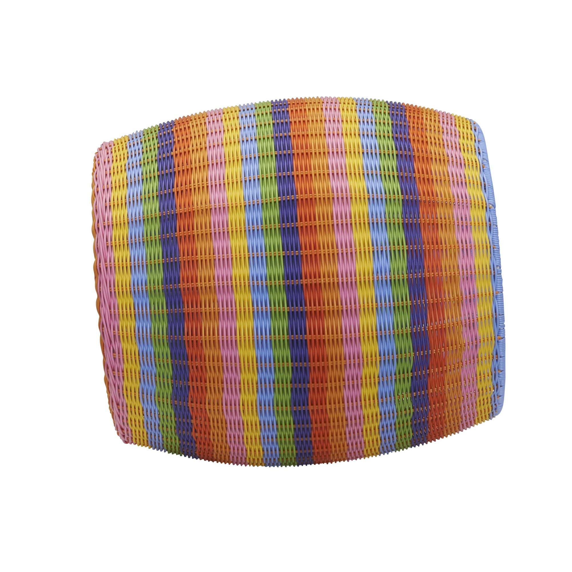 Household Essentials Handwoven Resin Barrel Side Table, Multicolor