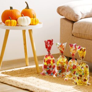 Fall Cellophane Bags 160 Pcs Fall Treat Bags Fall Goodie Bags Fall Candy Bagsfall Snack Bags Fall Treat Bags With Ties Autumn Treat Bags Fall Party Bags With Gold Twist Ties For Thanksgiving Fall