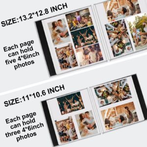 Zesthouse Photo Album Self Adhesive Pages, 60 Pages Magnetic Scrapbook Albums with Sticky Page, Photos Album Holds 8x10 & 5X7 & 4x6 & 6x8 & 3x5, Large Picture Book Ideal Gift for Family Wedding Baby