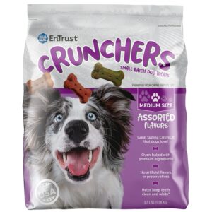 blue seal kent entrust crunchers - medium dog treats, assorted flavors - crunchy oven baked biscuits with premium ingredients, healthy snack, ideal for training - made in usa, 3.5-pound bag