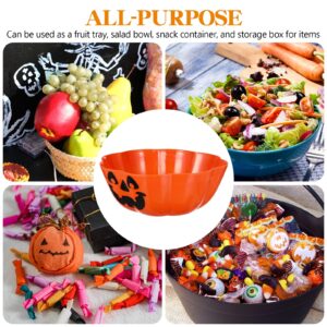 Hemoton Halloween Trick Or Treat Candy Bowl, 11.6 in Plastic Halloween Candy Bowl Pumpkin Bowl Halloween Party Supplies Serving Bowl Tableware Halloween Candy Holders（Orange）