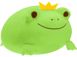 rochemon cute frog plush stuffed animal,soft frog plushie hugging pillow, frog plushie toy gift for kids toddlers grils boys children green frog 14 inch