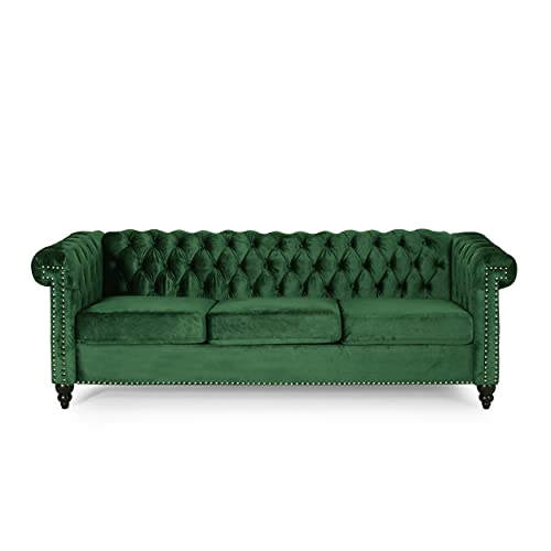 Christopher Knight Home Parkhurst Sofas, Emerald + Dark Brown