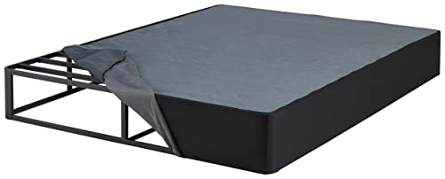 Signature Design by Ashley 10" Mattress Box Spring with Metal Foundation, Queen, Black